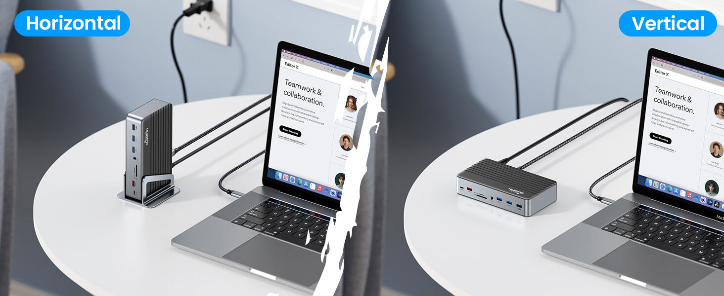 DS-C08 DisplayLink Docking Station 3 Monitors USB C Laptop Dock with 1 ...