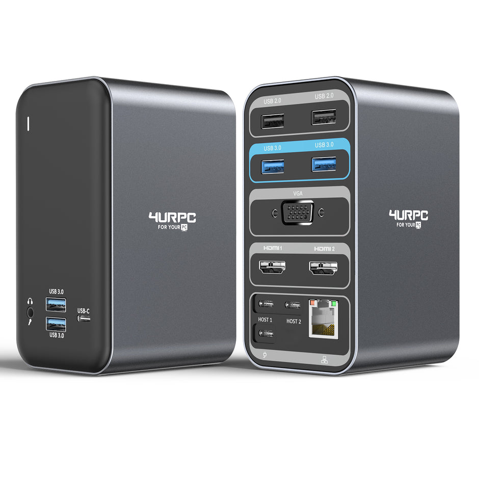 2022 Best USB C Docking Station Dual Monitor - 4urpc - Plug and Play – 4URPC